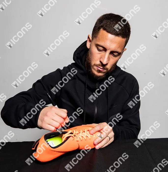 Eden Hazard Signed Total Orange Nike Mercurial Vapor XII Boot In Bubble ...