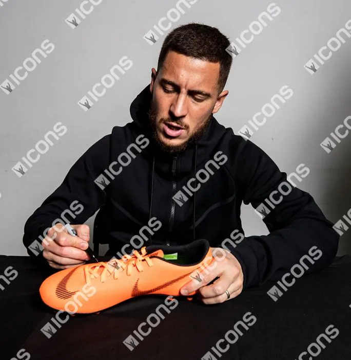 Eden Hazard Signed Total Orange Nike Mercurial Vapor XII Boot In Bubble ...