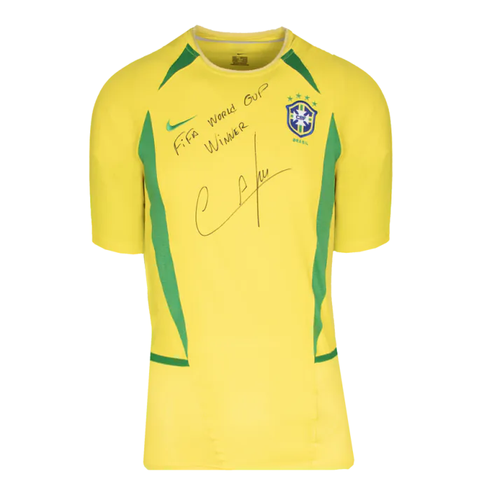 Cafu Front Signed Brazil 2002 Home Shirt - "FIFA World Cup Winner ...