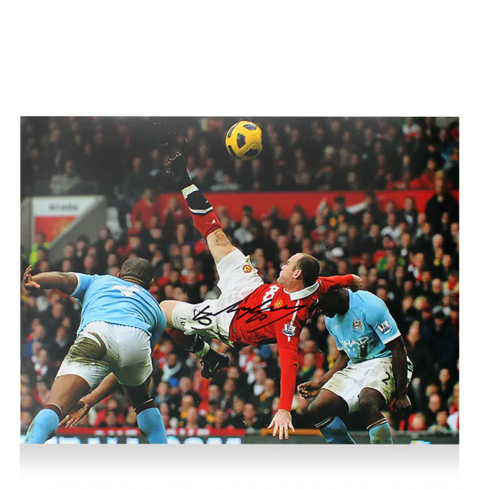 Wayne Rooney Signed Manchester United Photo In Black Wooden Frame: Over ...