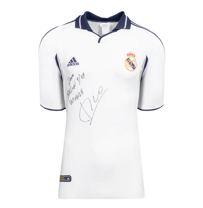 Luis Figo Signed Real Madrid 2000-01 Home Shirt - "2000 Ballon d'Or ...