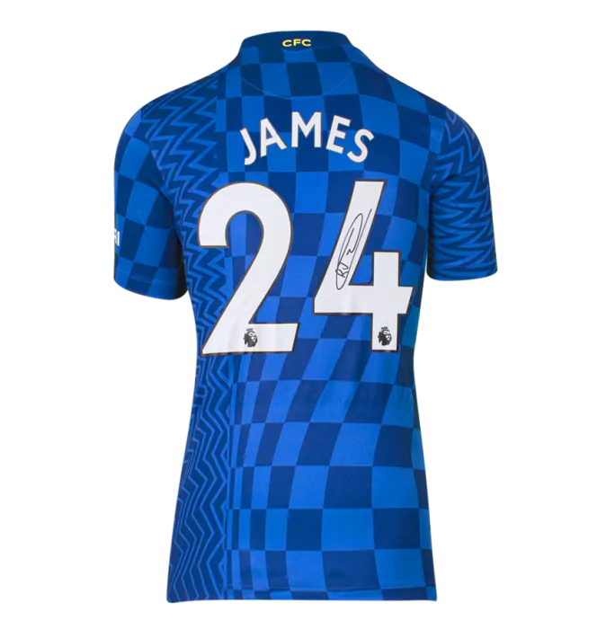 Reece James Back Signed Chelsea 2021-22 Home Shirt In Hero Frame: UEFA ...