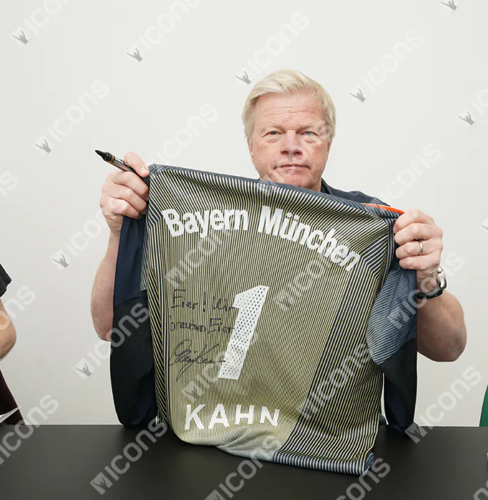 Oliver Kahn Back Signed Bayern Munich 2003-04 Goalkeeper Shirt - Eier ...