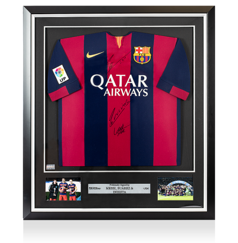 Lionel Messi & Luis Suarez Official FC Barcelona Front Signed and ...