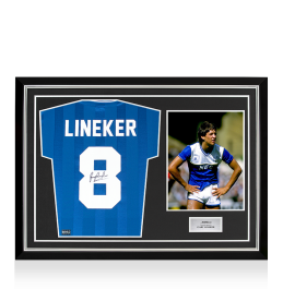 Gary Lineker Back Signed Everton 1986-87 Home Shirt In Hero Frame: Option 1