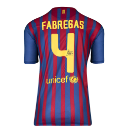 Cesc Fabregas Back Signed FC Barcelona 2011-12 Home Shirt