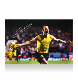 Andres Iniesta Signed FC Barcelona Photo: 'Iniestazo' Goal vs Chelsea