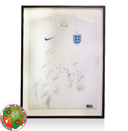 England Squad Signed and Framed 2014 Home Shirt