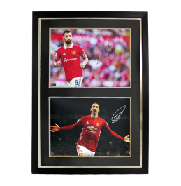 Bruno Fernandes & Zlatan Ibrahimovic Manchester United Signed Photos In ...