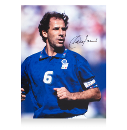Franco Baresi Signed Italy Photo: 1994 FIFA World Cup Icon