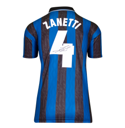 Javier Zanetti Back Signed Internazionale 1997-98 Home Shirt With Fan ...