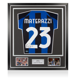 Marco Materazzi Back Signed Modern Internazionale Home Shirt In Classic ...