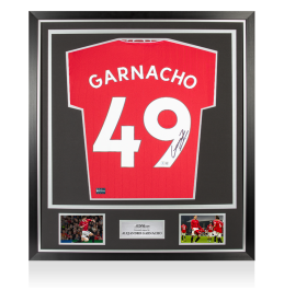 Alejandro Garnacho Back Signed Manchester United 2022-23 Home Shirt In ...