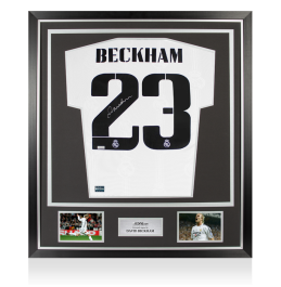 David Beckham Back Signed Real Madrid 2022-23 Home Shirt In Classic Frame