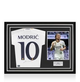 Luka Modric Back Signed Real Madrid CF 2023-24 Home Shirt In Hero Frame ...