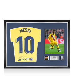 Lionel Messi Official FC Barcelona Back Signed and Framed 2019-20 Away ...