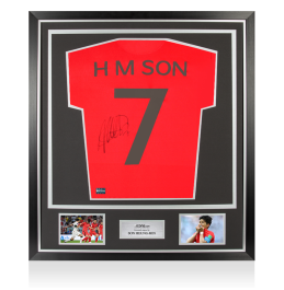Son Heung-min Back Signed Korea Republic Retro Shirt In Classic Frame