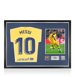 Lionel Messi Official FC Barcelona Back Signed and Framed 2019-20 Away ...
