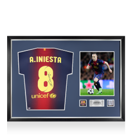 Andres Iniesta Official FC Barcelona Back Signed and Framed 2012-13 ...