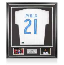 Andrea Pirlo Back Signed Signed Italy 2016 Away Shirt In Classic Frame