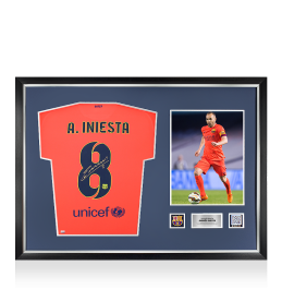 Andres Iniesta Official FC Barcelona Back Signed and Framed 2014-15 ...