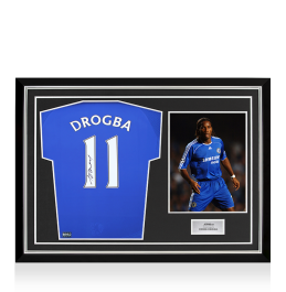 Didier Drogba Back Signed Chelsea 2006-08 Home Shirt with Fan Style ...