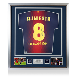 Andres Iniesta Official UEFA Champions League Back Signed and Framed FC ...