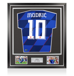 Luka Modric Back Signed Croatia 2024 Away Shirt In Classic Frame