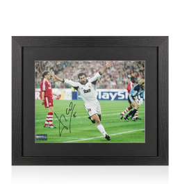 Luis Figo Signed Real Madrid Photo In Black Wooden Frame: UEFA ...