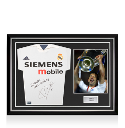 Luis Figo Signed Real Madrid Centenary Home Shirt- "01-02 UCL Winner ...