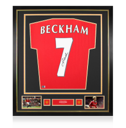Sir David Beckham Official Manchester United Back Signed and Framed ...