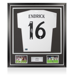 Endrick Back Signed Real Madrid CF 2024-25 Home Shirt In Classic Frame