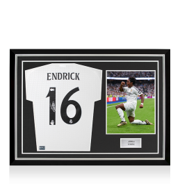 Endrick Back Signed Real Madrid CF 2024-25 Home Shirt In Hero Frame ...