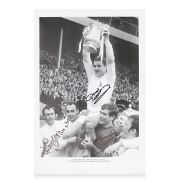 Jimmy Greaves, Pat Jennings, and Dave Mackay Hand Signed Photo - FA Cup ...