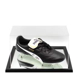Cafu Signed Puma King Boot In Acrylic Case