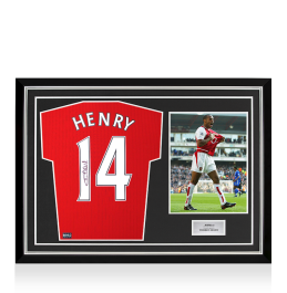 Thierry Henry Back Signed Arsenal Retro Home Shirt with Fan Style ...