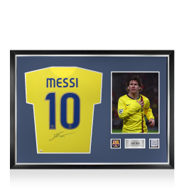 Lionel Messi Official FC Barcelona Back Signed and Framed 2008-10 Away ...