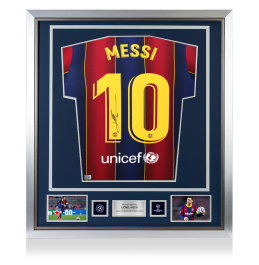 Lionel Messi Official UEFA Champions League Back Signed and Framed FC ...