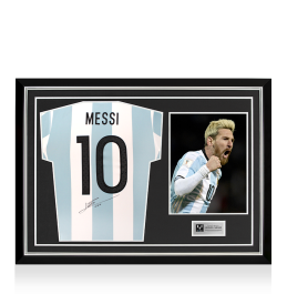 Lionel Messi Back Signed Argentina 2016-17 Home Shirt In Hero Frame ...
