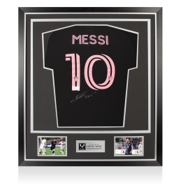 Lionel Messi Back Signed Inter Miami CF 2025 Away Shirt In Classic Frame