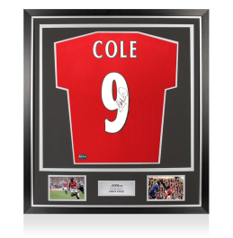 Andy Cole Back Signed Manchester United 1999 Home Shirt In Classic Frame