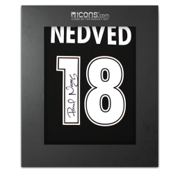 Pavel Nedved Back Signed SS Lazio 1998-99 Away Shirt In Deluxe Packaging