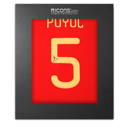 Carles Puyol Back Signed Spain 2010 Home Shirt In Deluxe Packaging