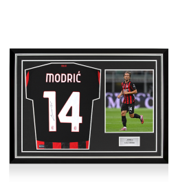 Luka Modric Back Signed AC Milan 2025-26 Home Shirt In Hero Frame: Option 1