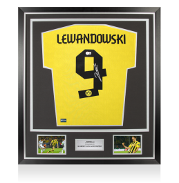 Robert Lewandowski Back Signed Borussia Dortmund 2020-21 Home Shirt In ...