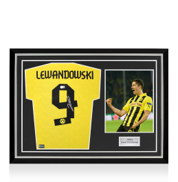 Robert Lewandowski Back Signed Borussia Dortmund 2020-21 Home Shirt In ...