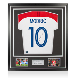 Luka Modric Signed Croatia 2017-18 Home Shirt With Fan Style Numbers In ...