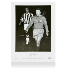 John Charles Signed Juventus Print: Defeat By Puskas' Real Madrid