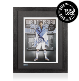Lionel Messi Signed Sports Illustrated World Preview Cover In Black ...