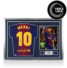 Lionel Messi Official UEFA Champions League Back Signed and Hero Framed ...